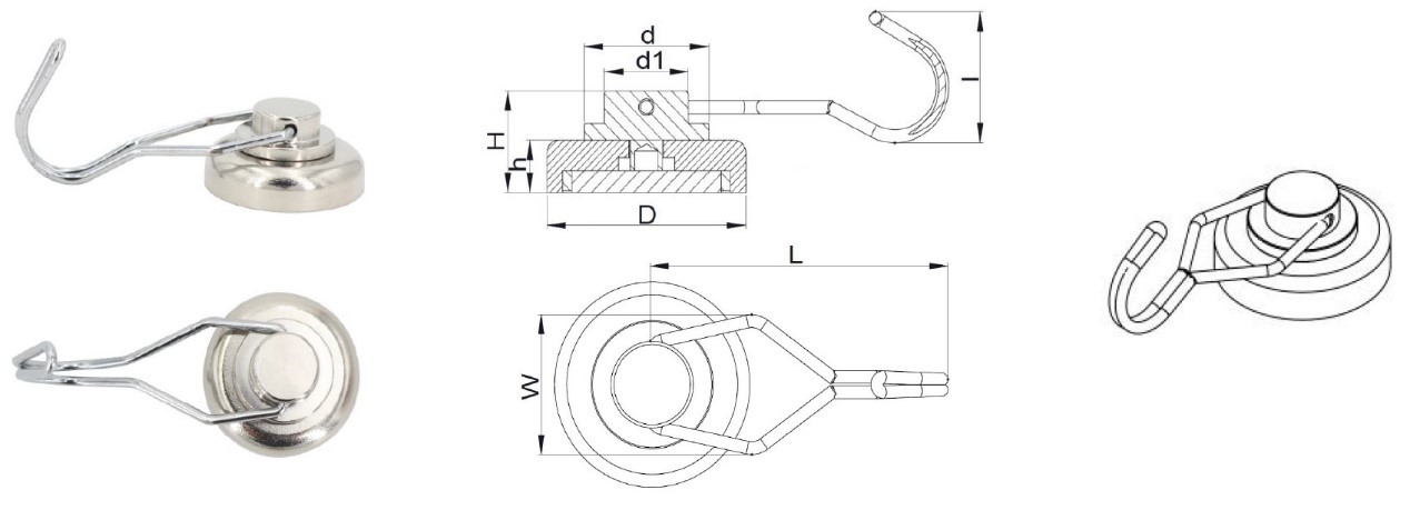 SMON3129 Neodymium Magnetic Swivel Hooks | Stanford Magnets